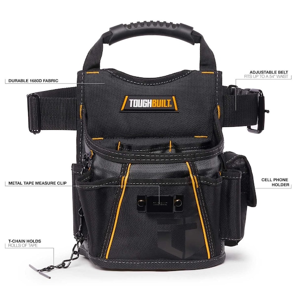 Toughbuilt Belt, Non-ClipTech Pouches, Polyester TB-316-2 | Zoro